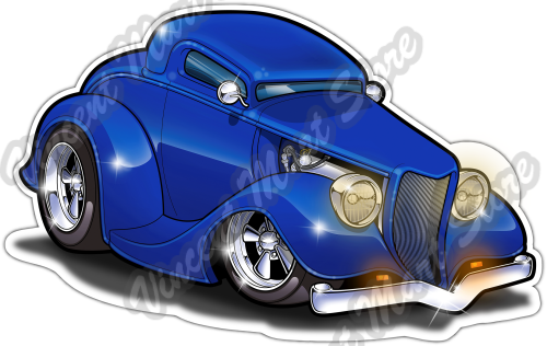Classic Sport Old Time Vehicle '34 Retro Car Bumper Vinyl Sticker Decal ...
