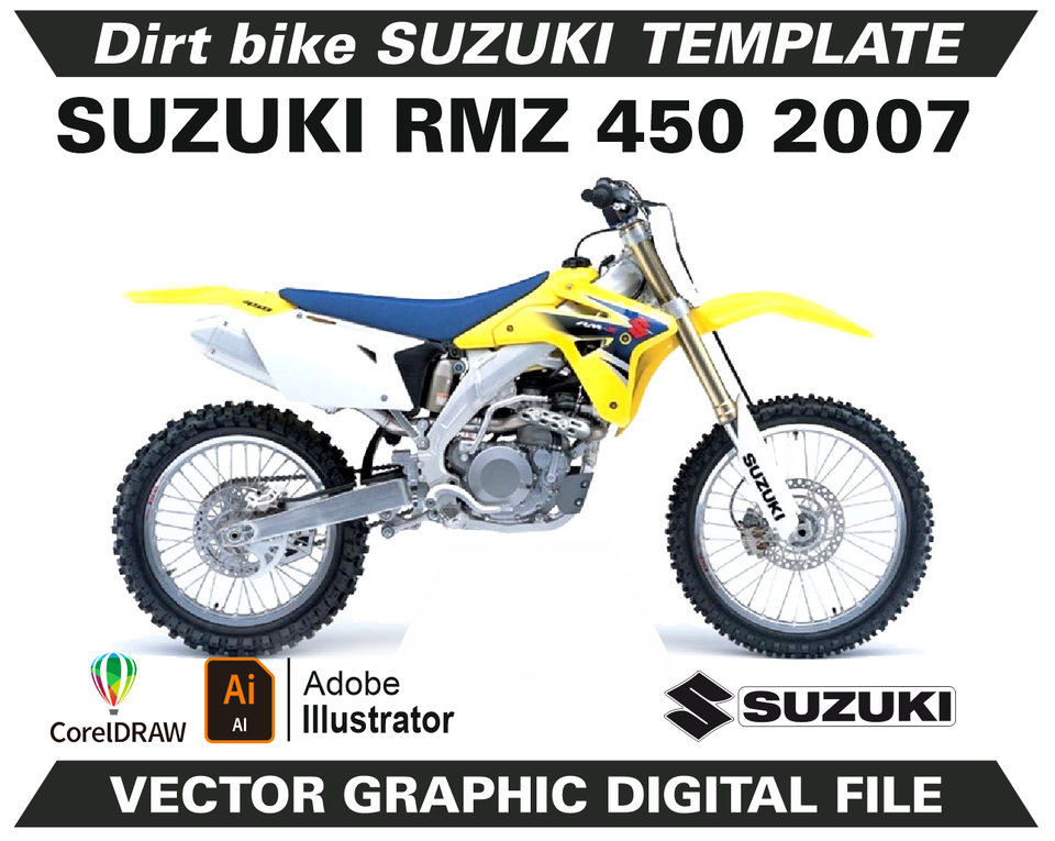 SUZUKI RMZ 450 2007 Template Vector Format Ai CDR EPS PDF M139 | eBay