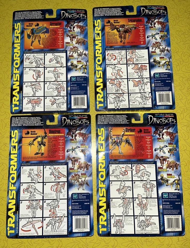 1999 HASBRO Transformers Deluxe Dinobots Dinosaurs Lot 4 MISP Striker ...