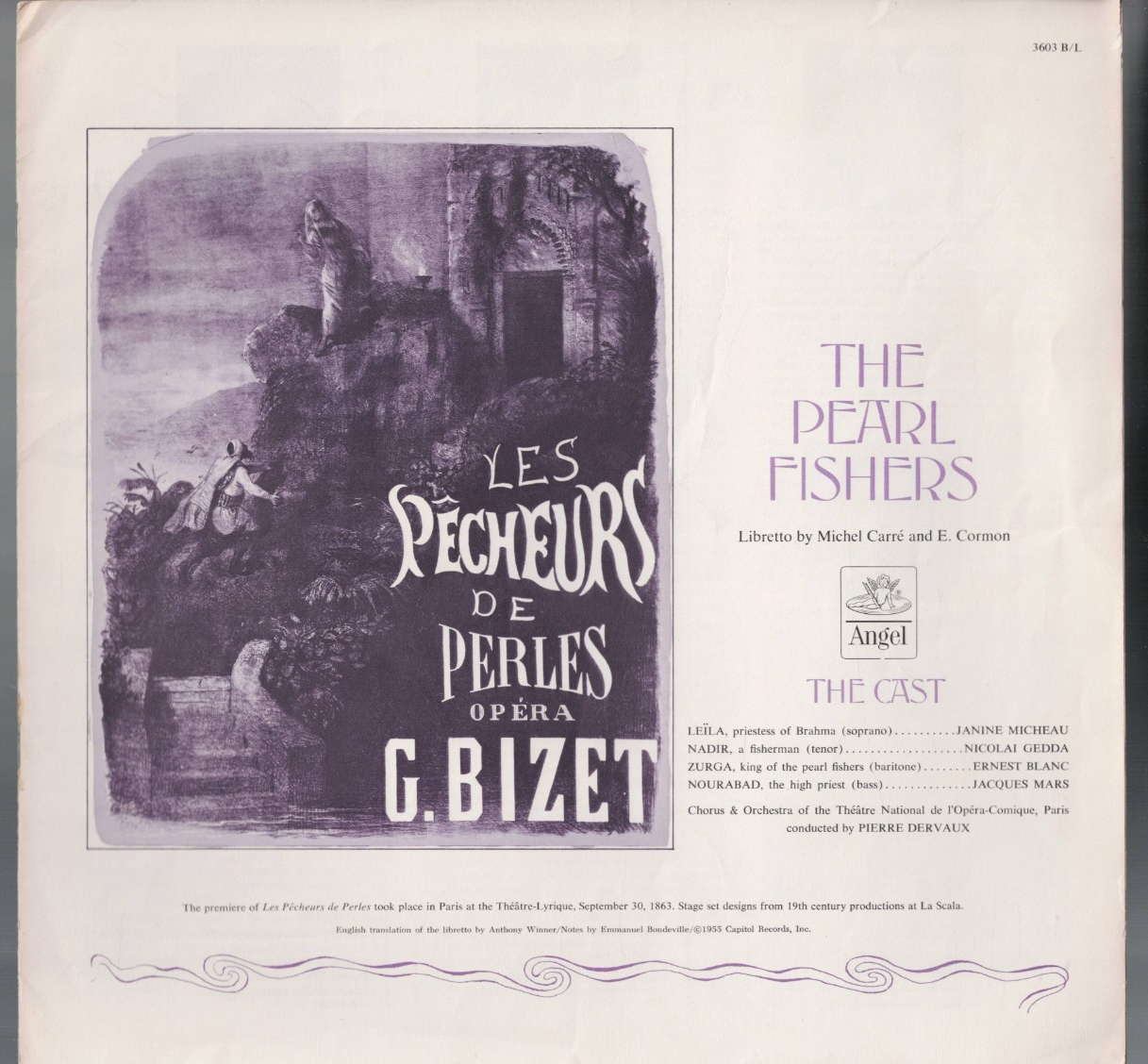 THEATRE/OPERA PROGRAM ,THE PEARL FISHERS , BIZET , 1955 | eBay