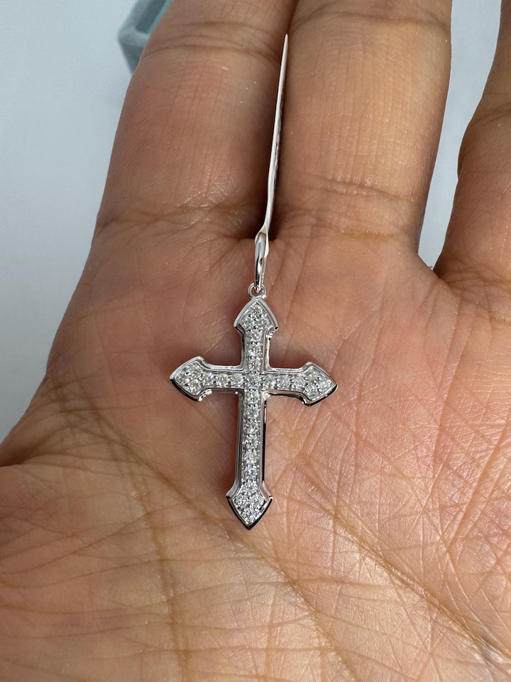 2.00Ct Round Cut Lab Created Diamond Cross Pendant 14K Yellow Gold ...