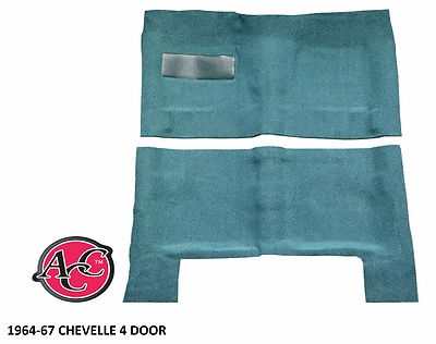 1964-67 Chevelle Carpet Kit 80/20 Loop Molded Floor Area Black Red Blue ...