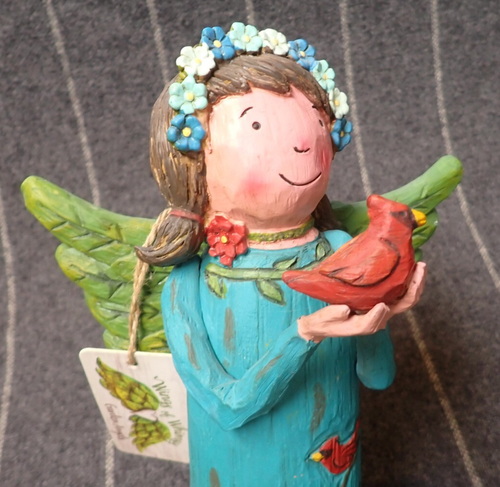 WINGS OF WHIMSY 'At Peace' Garden Angel Figurine Cardinals 12” Tags ...