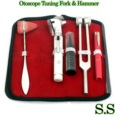 FIBER OPTIC Otoscope Tuning Fork C128 Taylor Hammer Diagnostic SET ...