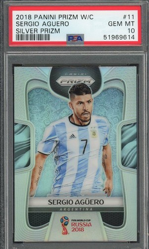 Sergio Aguero 2018 Panini Prizm World Cup Silver Prizm Card #11 PSA 10 ...
