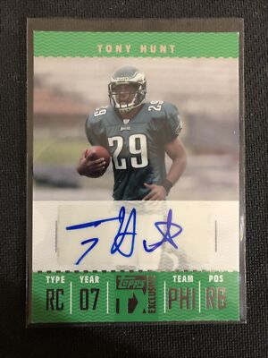 Tony Hunt Eagles 2007 Topps TX Exclusive Rookie AUTOGRAPH #FTA-TH MINT ...