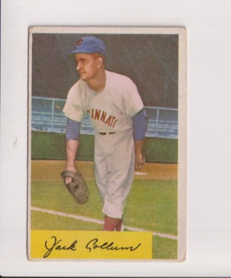 JACKIE COLLUM 1954 BOWMAN BASEBALL VINTAGE ROOKIE CARD #204 CINCINNATI ...