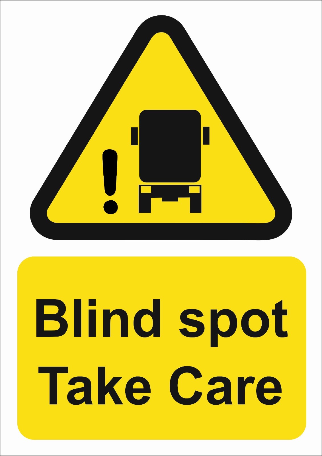 BLIND SPOT TAKE CARE A5/A4 STICKER FOR LARGE VEHICES/LORRIES ...