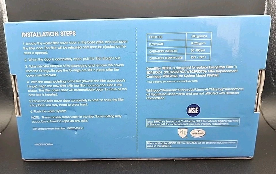 DF001 Dear filter Replacement Filters (2 Pack) Brand New | eBay