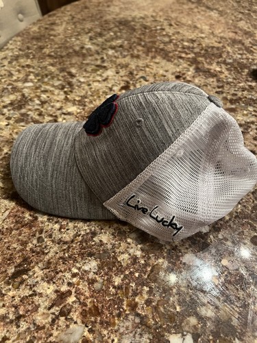 Black Clover Mesh Flex Fit Memory Hat S/Med Gray 4 Leaf Live Lucky Golf ...