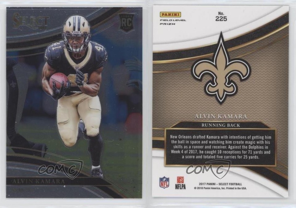 2017 Select Field Level Alvin Kamara (Uncorrected Error: Prizm on Back ...