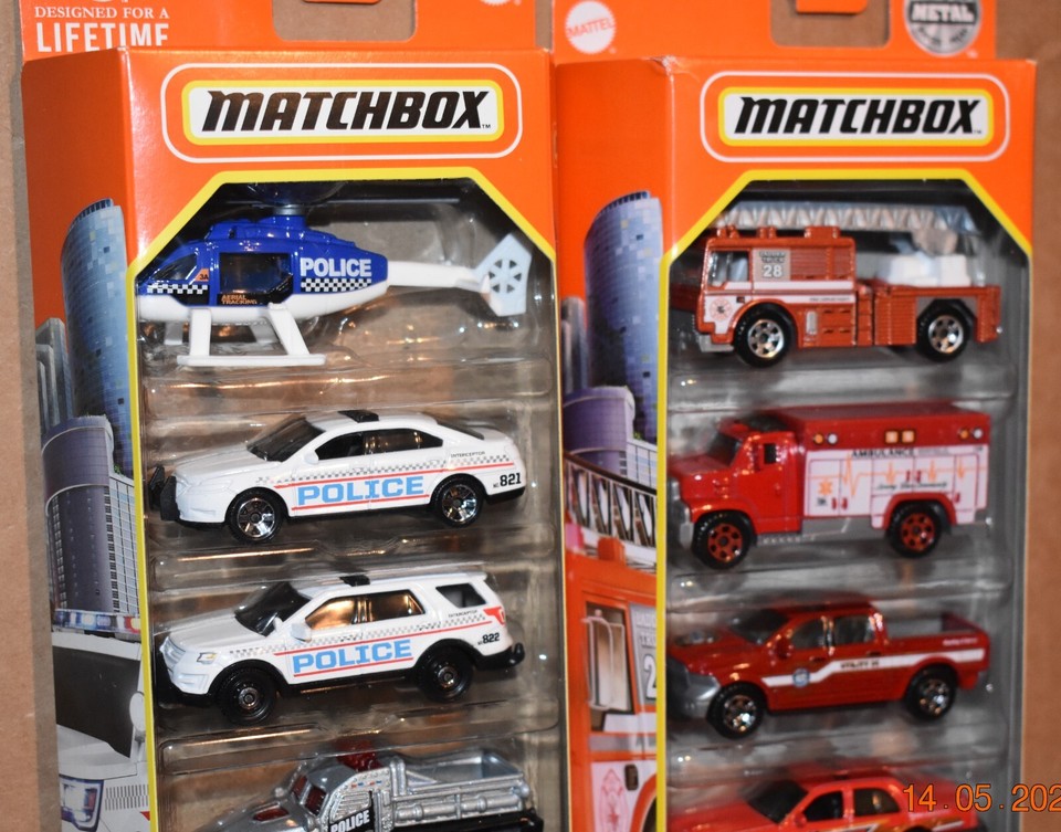 Matchbox 5 Pack MBX RESCUE Ill & MBX FIRE RESCUE LOT OF 2 NEW | eBay