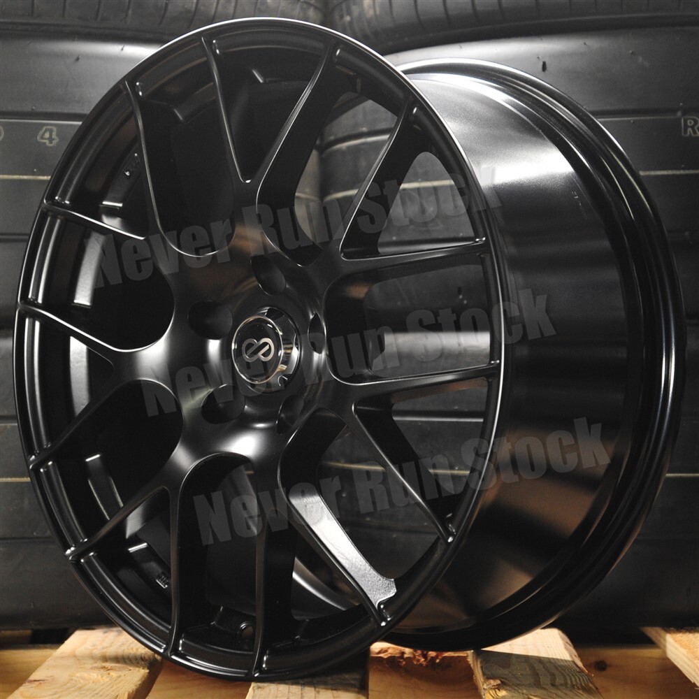 ENKEI RAIJIN 18x8.5 18x9.5 5x114.3 STAGGERED MATTE BLACK 14 SPOKE 4 ...