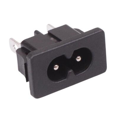 C8 Panel Mount Inlet Power Socket Solder Terminals IEC Connector | eBay