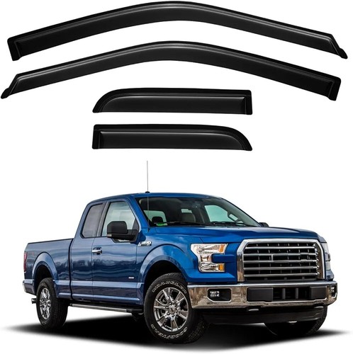 4PC Window Visors Vent Deflectors Rain Guards For 15-23 Ford F150-F450 ...