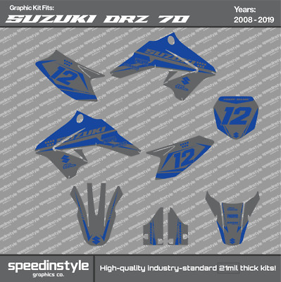 Graphics Decal Kit For Suzuki DRZ70 (2008-2019) DRZ 70 Element DARK ...