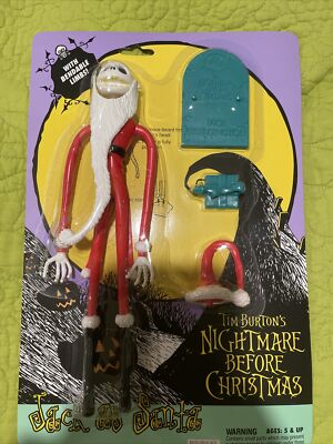 NIGHTMARE BEFORE CHRISTMAS SANTA JACK AS SANTA BENDY 1993 HASBRO FIGURE ...