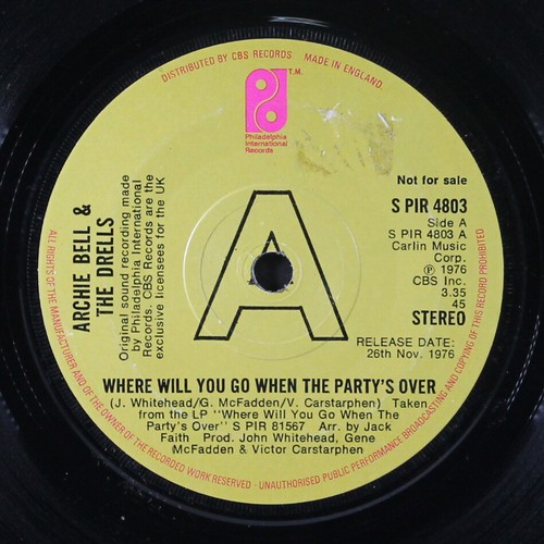 ARCHIE BELL & DRELLS: where will you go when the party's over PHIL INT ...