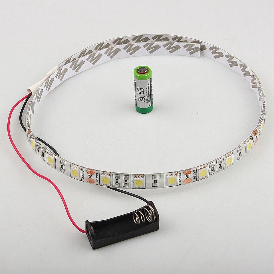 Battery Powered LED Strip 5050 SMD 50CM White Waterproof Flexible LED ...