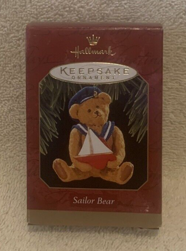 1997 Hallmark Keepsake Sailor Teddy Bear w/Toy Sailboat Ornament - NEW ...