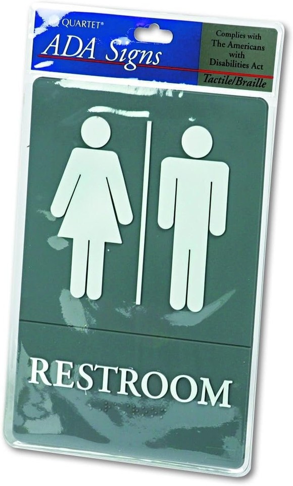 Headline Sign 4812 ADA Sign, Restroom Symbol Tactile Graphic, Molded ...