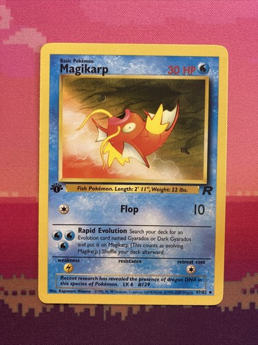 Pokemon Card Magikarp Team Rocket 1st Edition Common 47/82 Near Mint | eBay