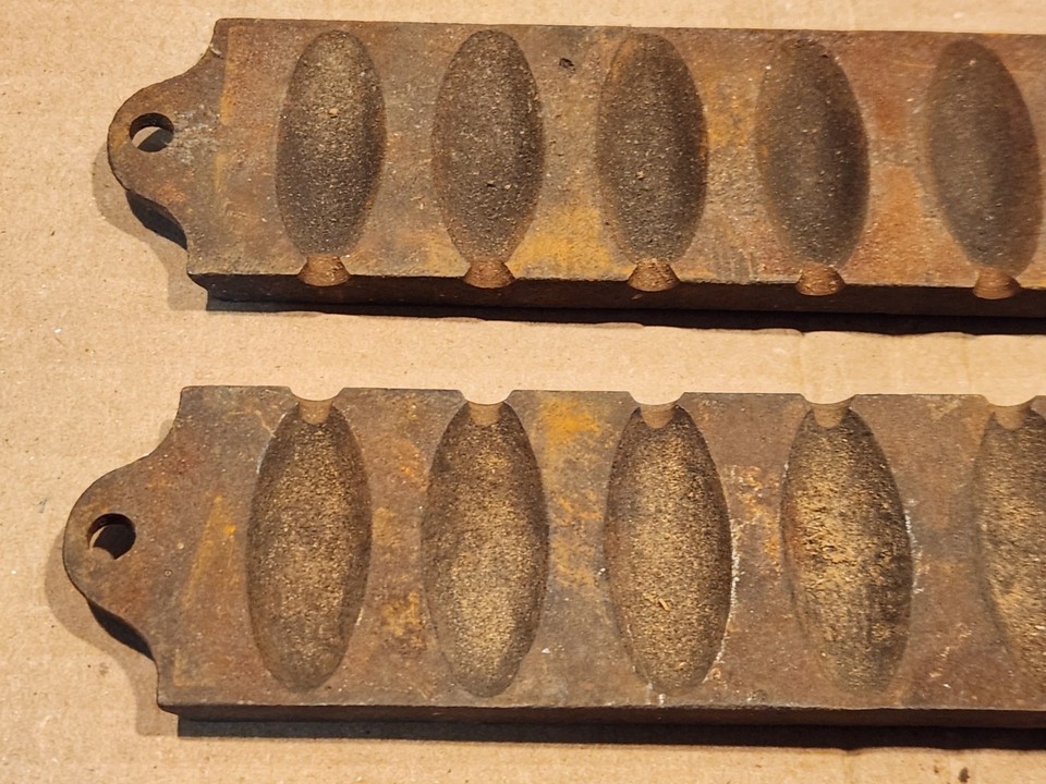 Vintage Sinker Mold Cast Iron, Oval Egg Tear Drop Shape Fishing Sinker ...