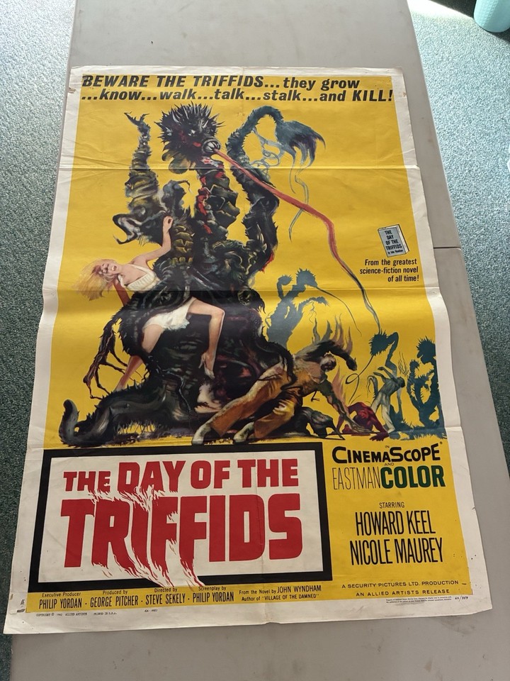 Day Of The Triffids 1962 ORIGINAL 27X41 MOVIE POSTER HOWARD KEEL NICOLE ...