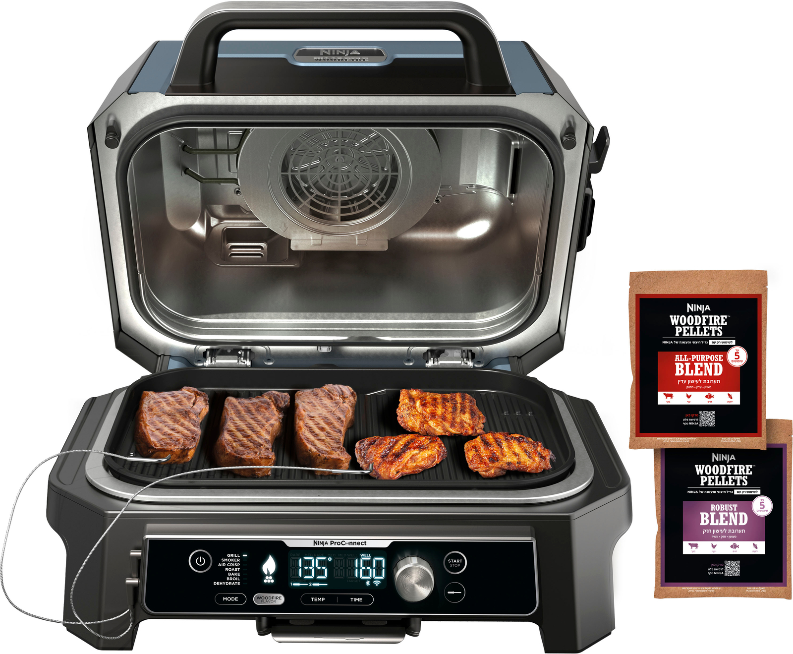 Ninja OG951 Woodfire ProConnect Premium XL 7-in-1 Grill Outdoor Grill ...