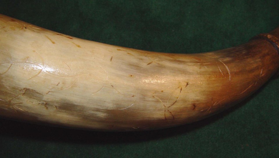 Antique Native American Plains Indian Engraved Large Powder Horn 1800s ...