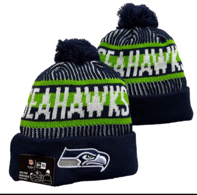 Seattle Seahawks Beanie New Era NFL Sideline Sport Official Pom Cuffed ...