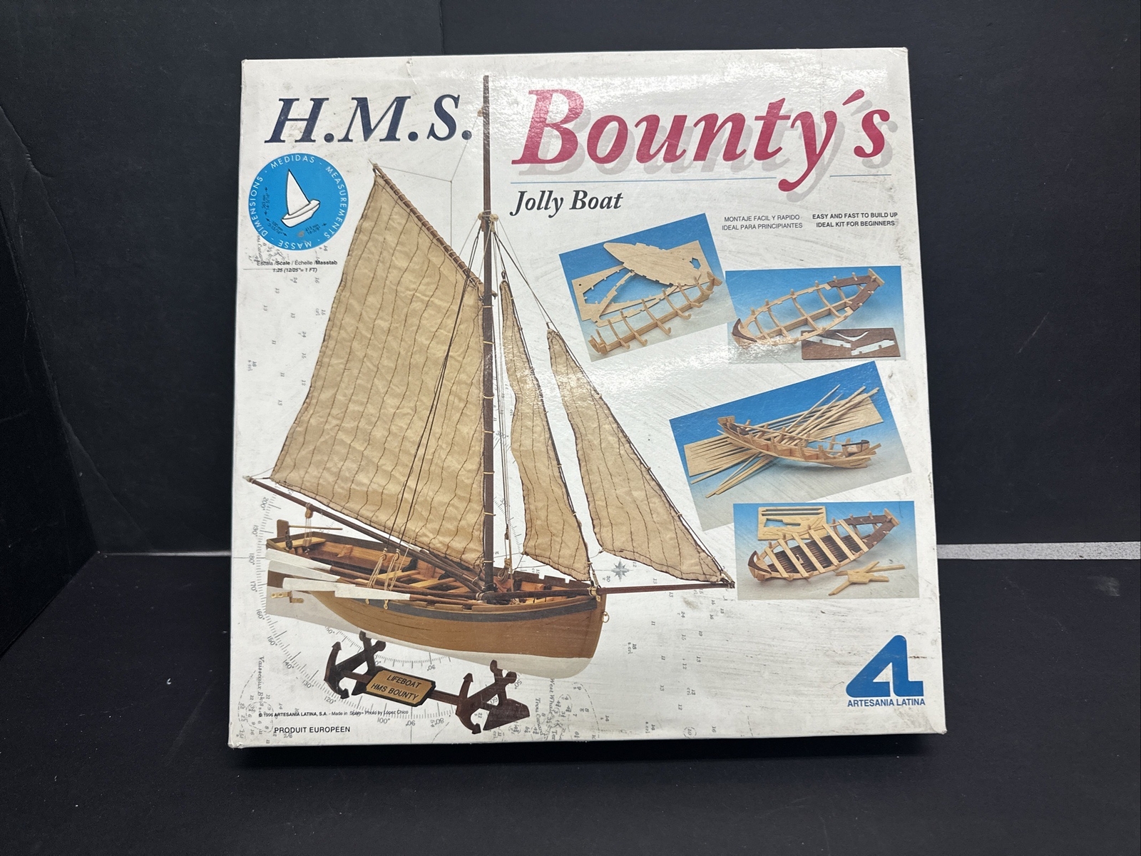 ARTESANIA LATINA HMS BOUNTY JOLLY BOAT WOODEN SHIP MODEL KIT 1:25 Z21 ...