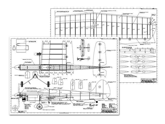 Condor C/L Stunter 54" Wingspan RC Model Airplane Printed Plans ...