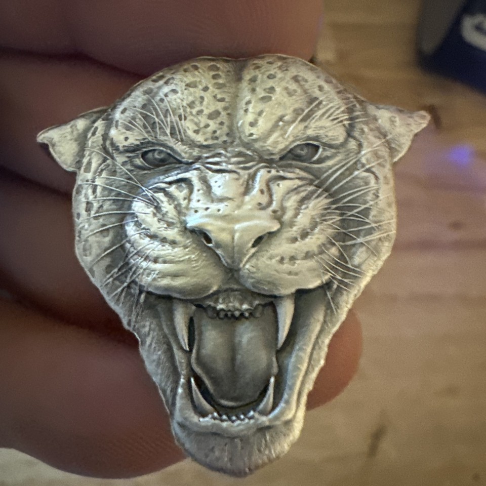 .999 Silver Leopard Coin 2 Ounce Fierce Nature Series Collector Niue ...