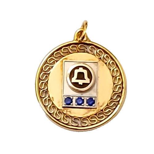 BELL TELEPHONE EMPLOYEE VINTAGE SERVICE AWARD, PENDENT/CHARM, 3 BLUE ...