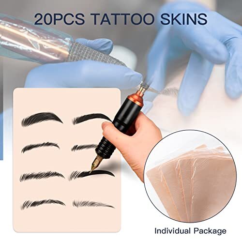 Blank Tattoo Skin Practice, 20Pcs Double Sides 20pcs Blank Tattoo Skin ...