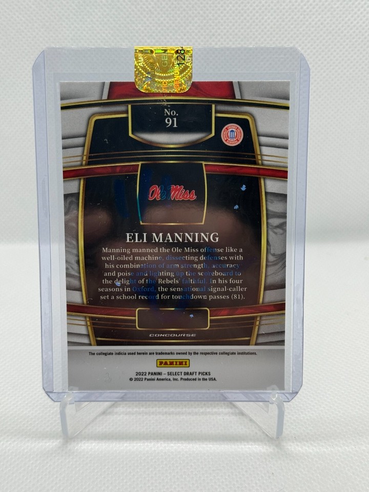 2024 John Rudolph Signed Art Card Eli Manning Select Draft Picks 1/1 | eBay