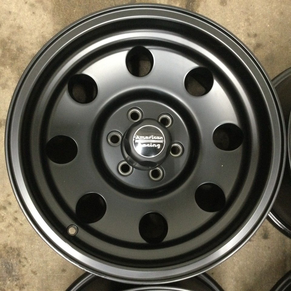 Set 4 American Racing AR172 Baja 15x7 5x4.5 Satin Black Wheels 15" -6mm ...
