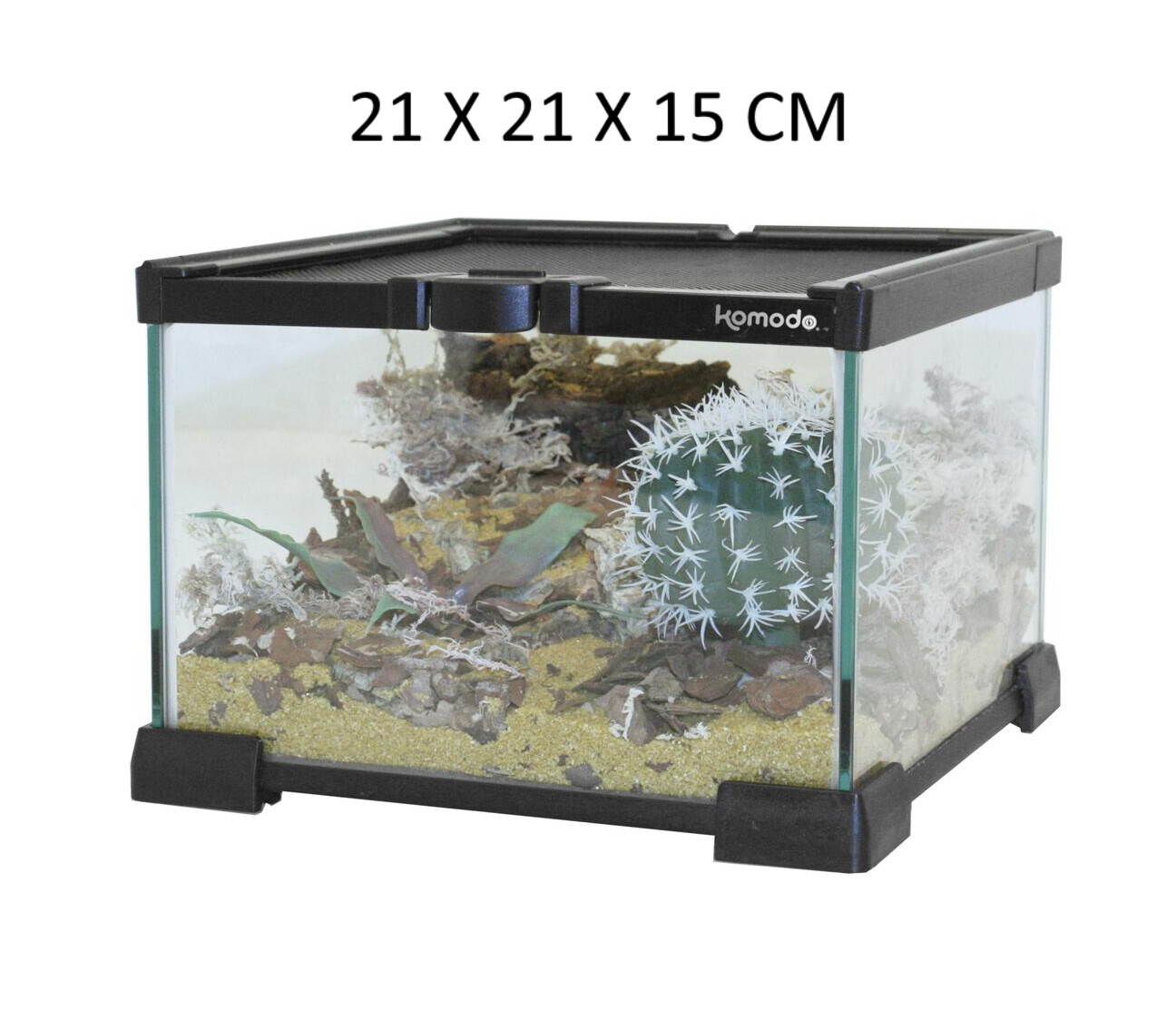 KOMODO GLASS NANO HABITAT SMALL REPTILE VIVARIUM STACKABLE SPIDER ...