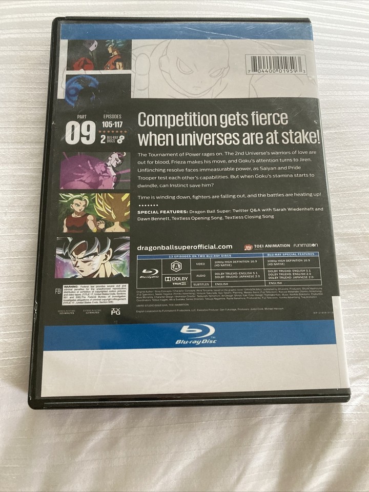 Dragon Ball Super Part 9 (Blu-ray, 2019, 2-Disc Set) 704400019593 | eBay