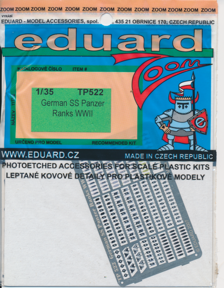 Eduard Accessories TP52 German SS Panzer Ranks WWII 1/35 | eBay