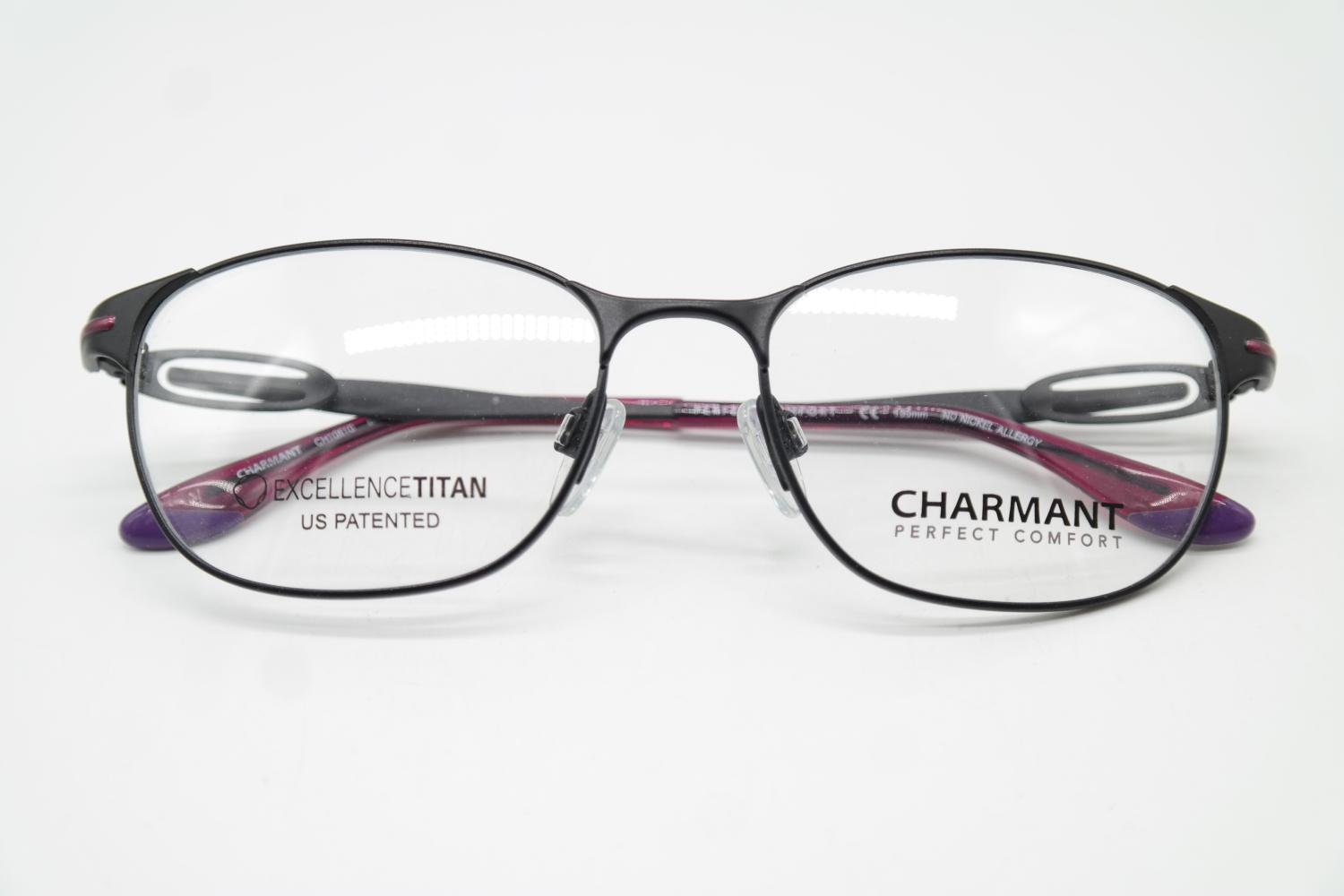 Glasses CHARMANT CH0610 TITAN Black Purple Oval Frames Eyeglasses New ...