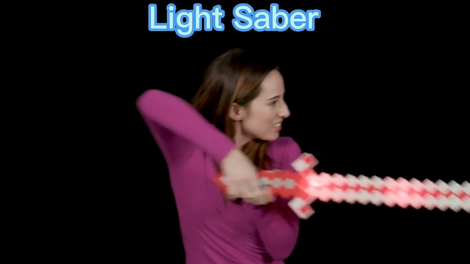 Minecraft Diamond Pixel Saber LED Flashing Lightsaber Toy with Sounds ...