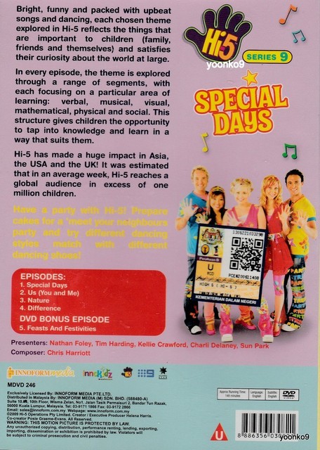 DVD Hi-5 Special Days 5 Episodes Australia Series Season 9 Vol.9 Region ...