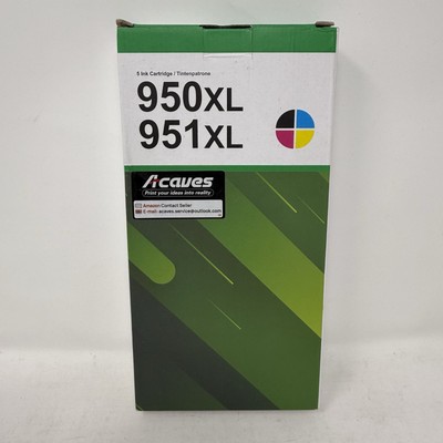 *5 PACK* - 950XL Black & 951XL Color Ink Cartridges OfficeJet Pro 8100 ...