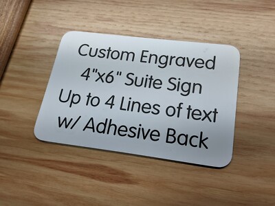 Custom Engraved White 4x6 Office Suite Sign | Small Business Wall Door ...