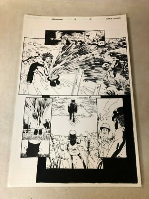 SHADOWMAN #8 original comic art VALIANT 1997 beast voodoo battle NETTIE ...
