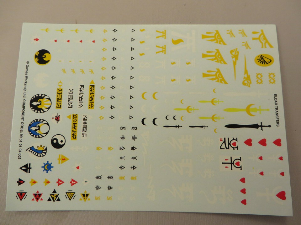 Warhammer 40K Eldar waterslide decal sheet | eBay