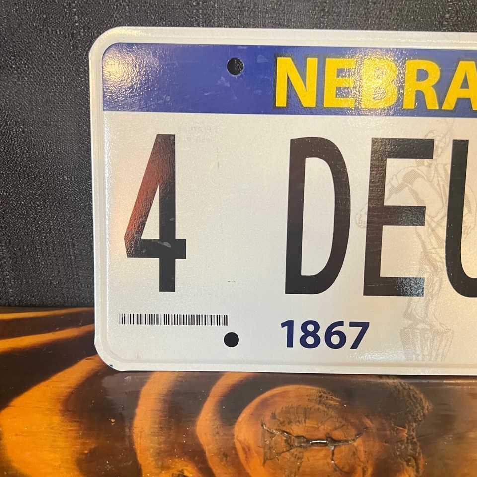 Vanity NEBRASKA NE LICENSE PLATE Blue White Yellow #4 DEUCES, Expired ...