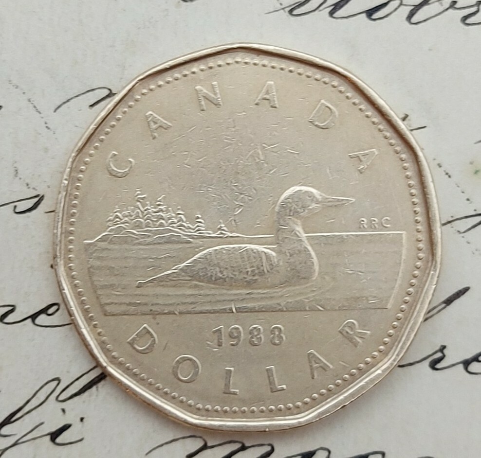 1 Dollars 1988. - Elizabeth II Regina, Canadian coins, Original coin ...